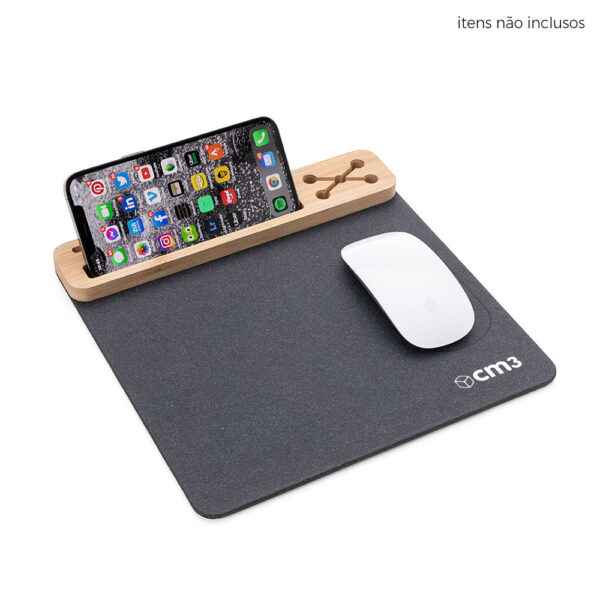 Mouse Pad com Suporte de Bambu Personalizado | cm3 Brindes